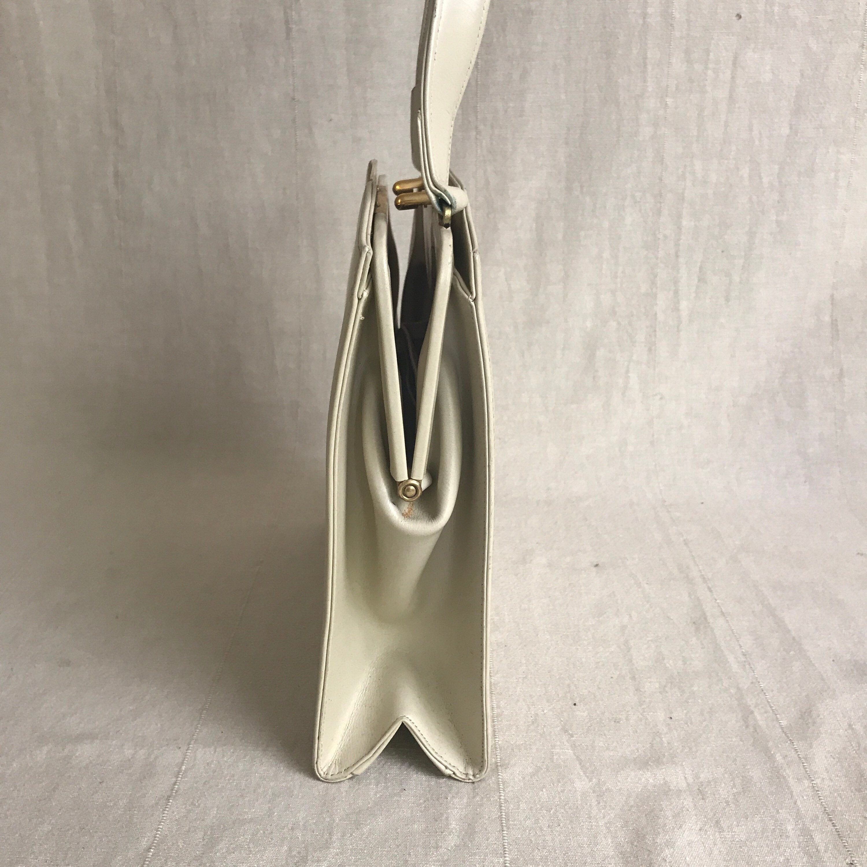 Dofan Purse White Leather Handbag // Vintage French 50s 60s - Etsy