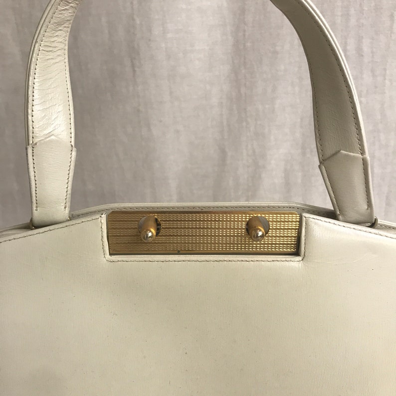 Dofan Purse White Leather Handbag // Vintage French 50s 60s - Etsy