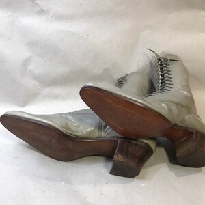 Gray Granny Boots Leather 1910s Size 6 NOS Deadstock Edwardian Lace up ...