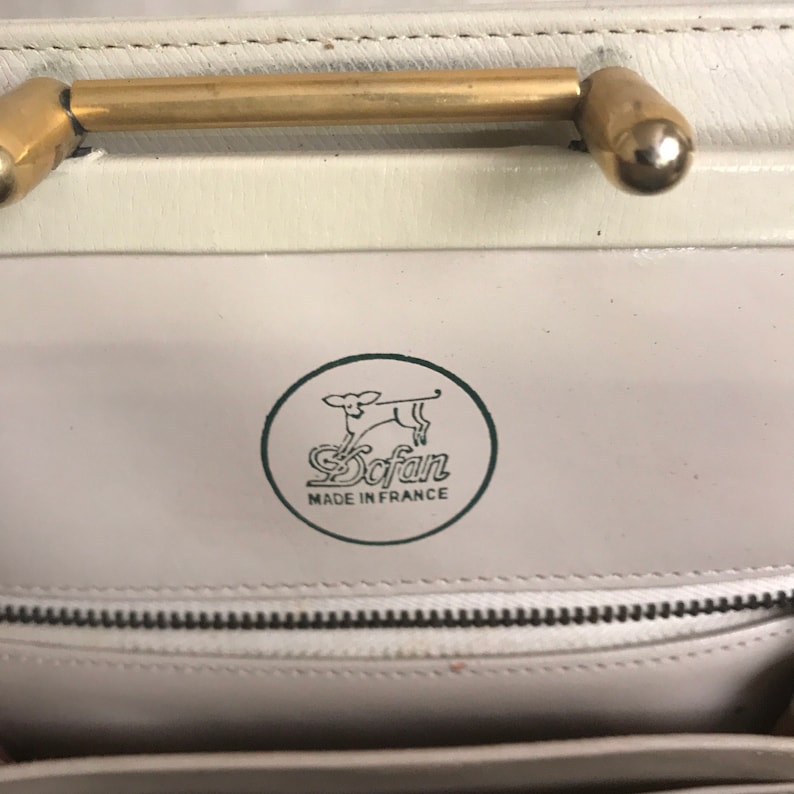 Dofan Purse White Leather Handbag // Vintage French 50s 60s - Etsy