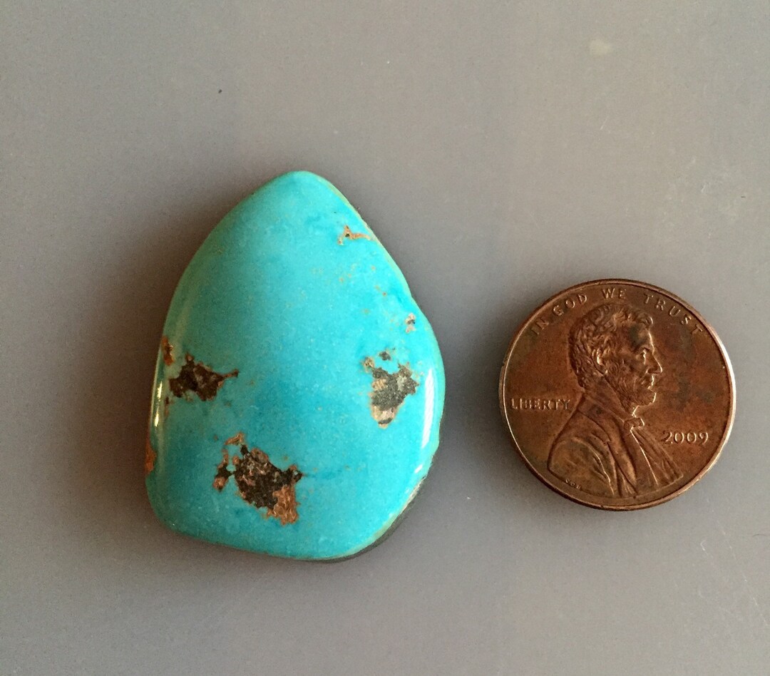 BG07 Blue Gem Turquoise Cabochon Natural 38 Carat Beautiful Blue Cab ...