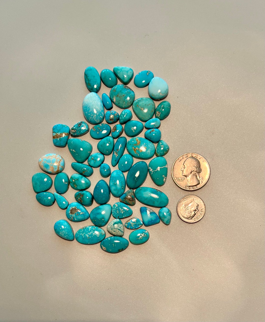 Beautiful Set of Nice Rare Blue Fox Turquoise Cabochons Natural 263 ...
