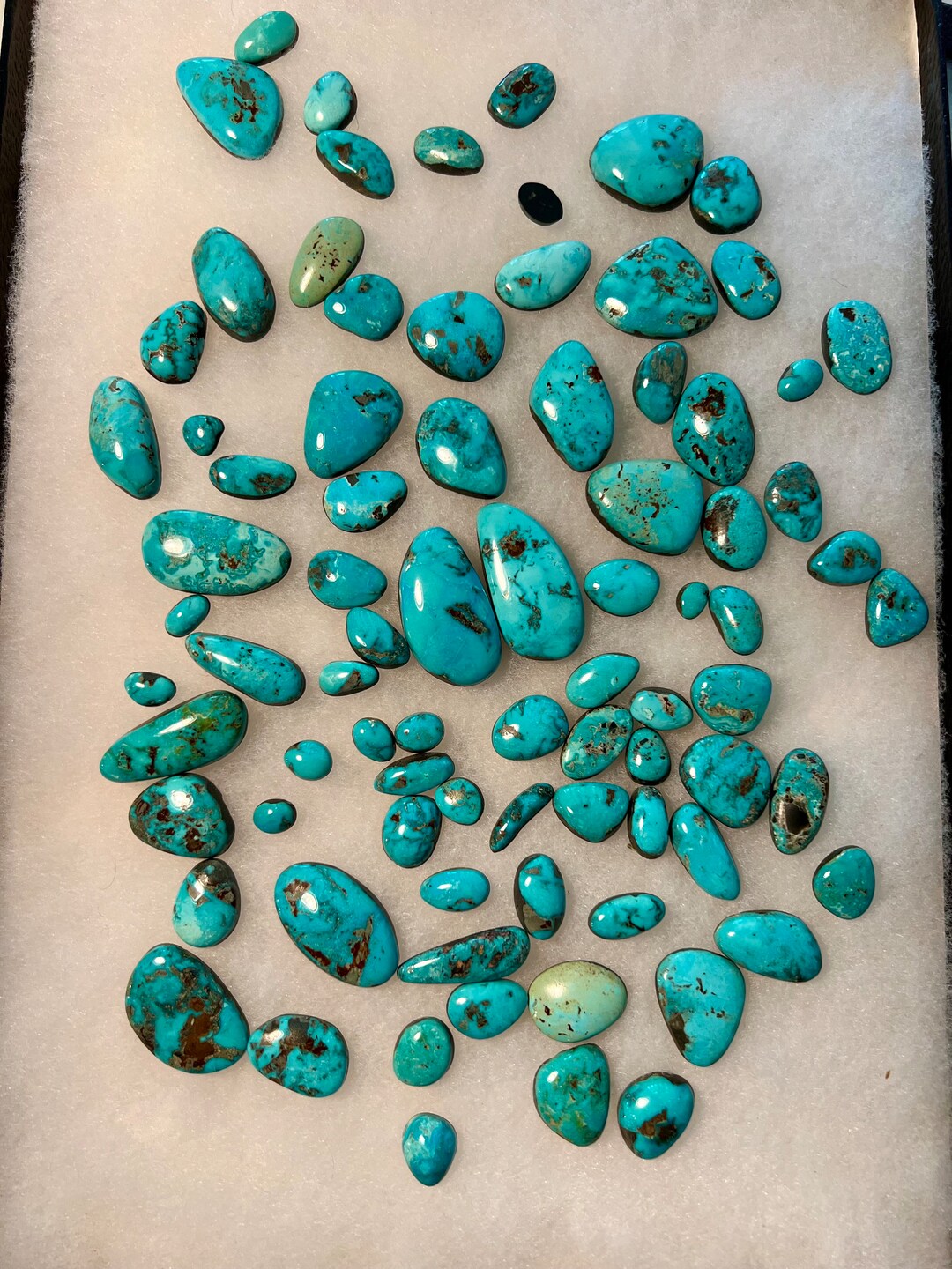 Full Tray of Indian Mountain Turquoise Cabochon 100% Natural 842.5 ...