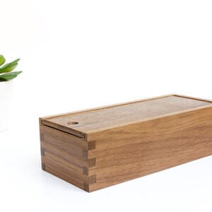 Handmade Solid Walnut Sliding Lid Box - Etsy