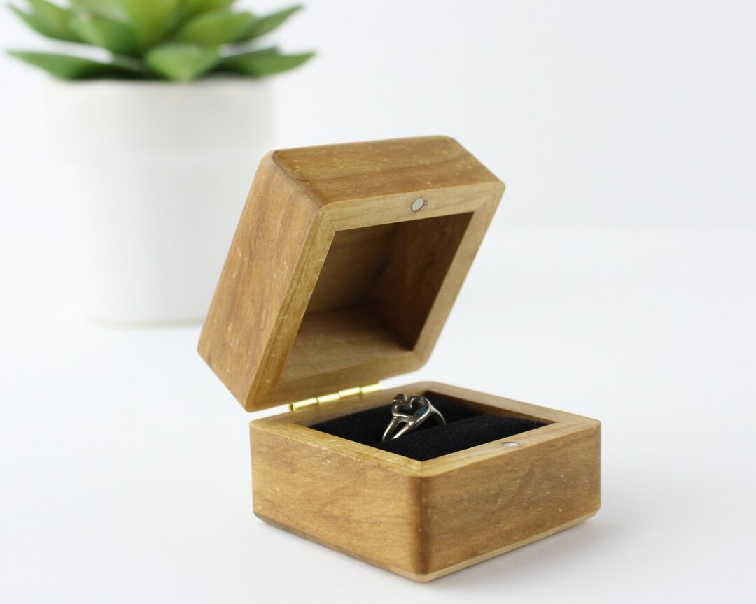 Handmade Apple Wood Ring Box - Etsy