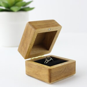 Handmade Apple Wood Ring Box - Etsy
