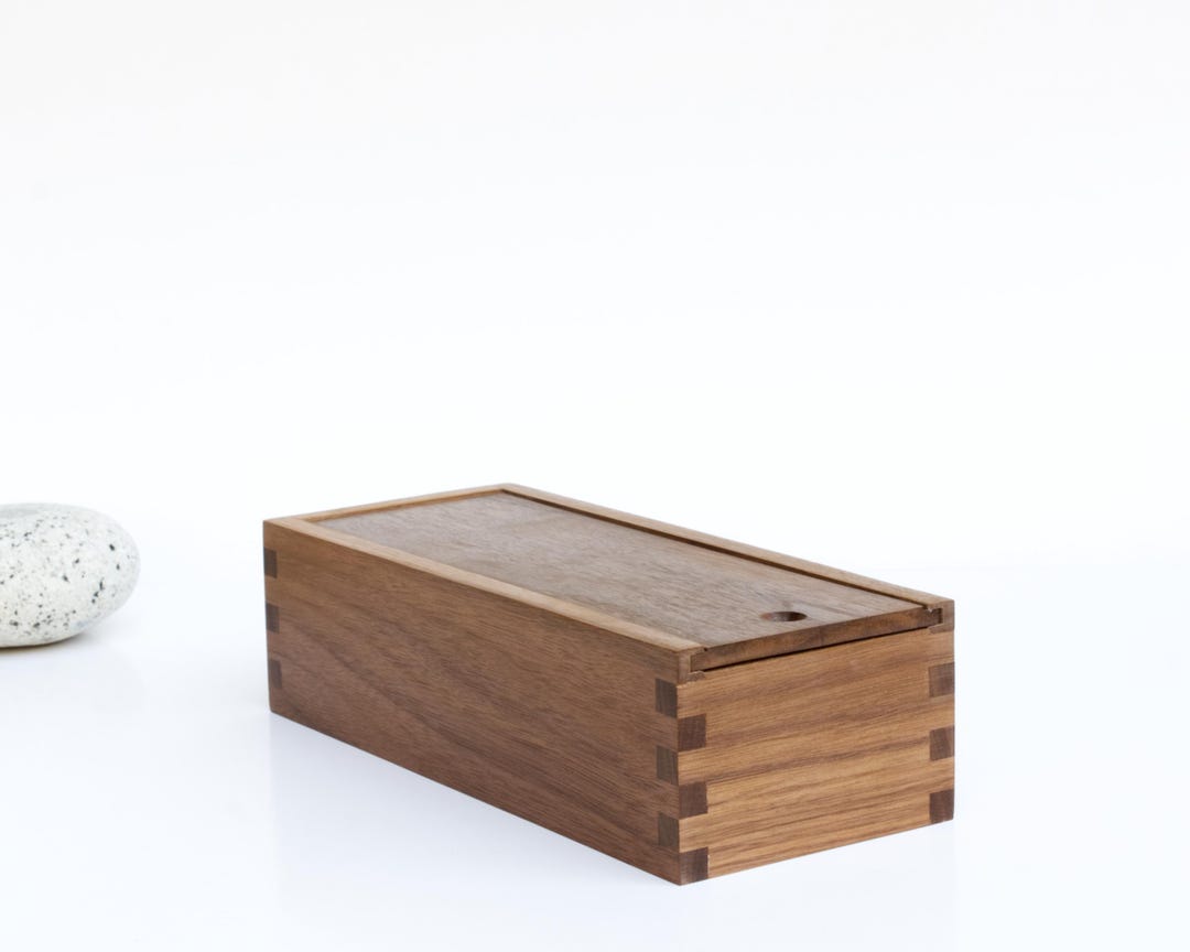 Handmade Solid Walnut Sliding Lid Box - Etsy