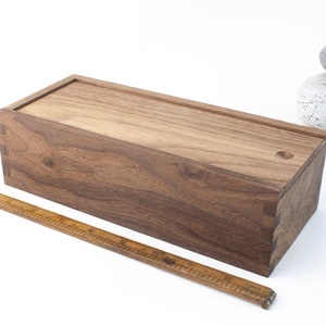 Handmade Solid Walnut Sliding Lid Box - Etsy