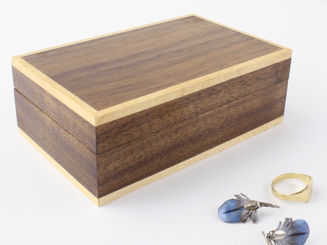 Handmade Solid Walnut Jewelry Box - Etsy
