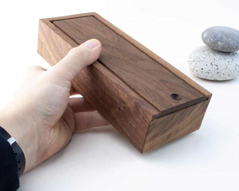 Handmade Solid Walnut Pencil Box - Etsy