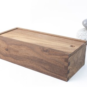 Handmade Solid Walnut Sliding Lid Box - Etsy