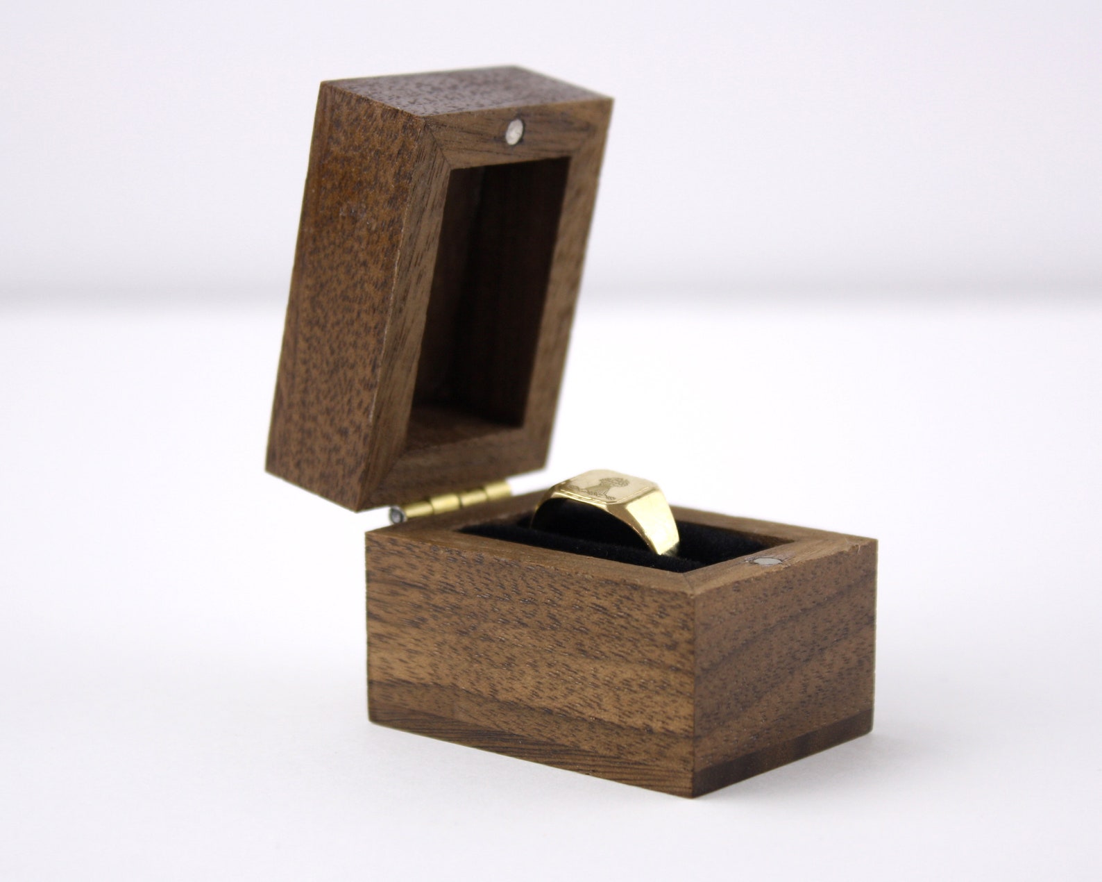Handmade Solid Walnut Ring Box - Etsy