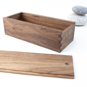 Handmade Solid Walnut Sliding Lid Box - Etsy