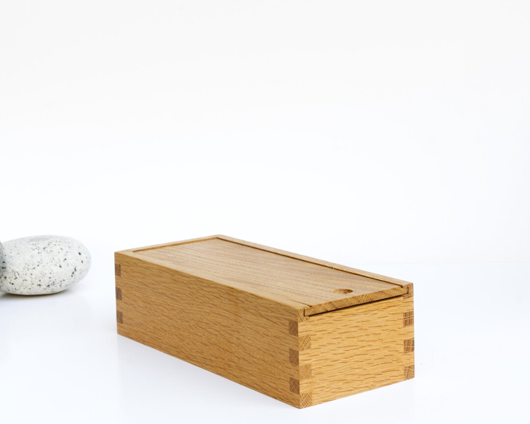 Handmade White Oak Sliding Lid Box - Etsy
