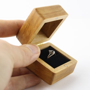 Handmade Apple Wood Ring Box - Etsy