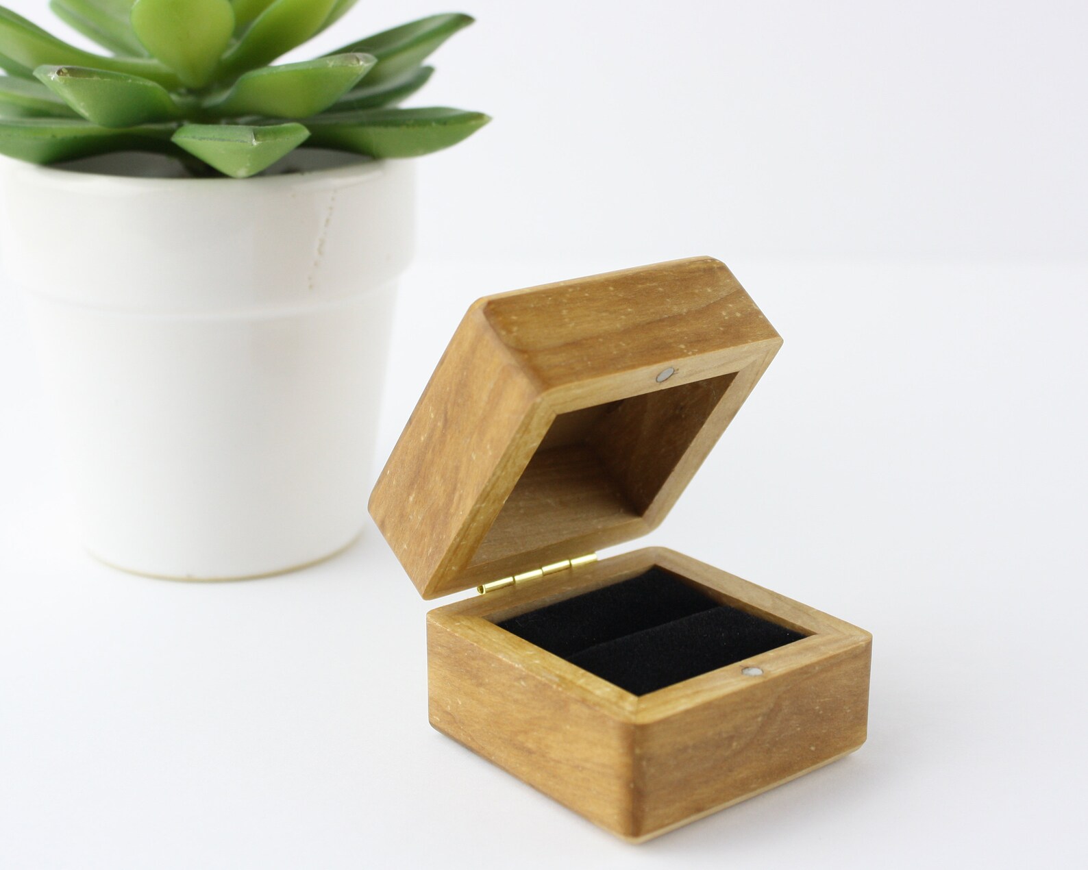 Handmade Apple Wood Ring Box - Etsy