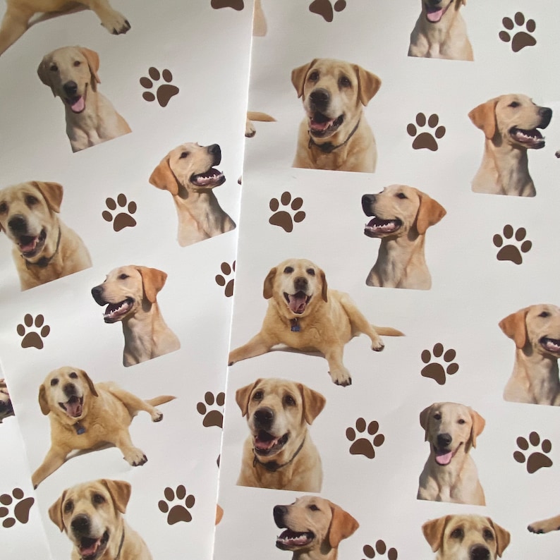 Labrador Gift Wrap and Tag Set Yellow Lab Dog Wrapping Paper - Etsy