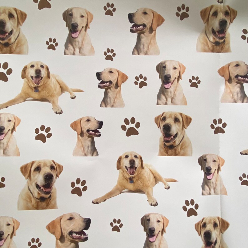 Labrador Gift Wrap and Tag Set Yellow Lab Dog Wrapping Paper - Etsy
