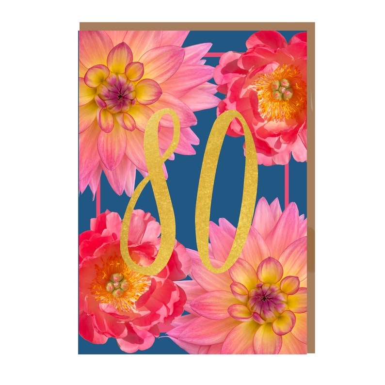 80th Birthday Card 80 CARD 80 Floral Birthday Card for Nan 80th Card ...