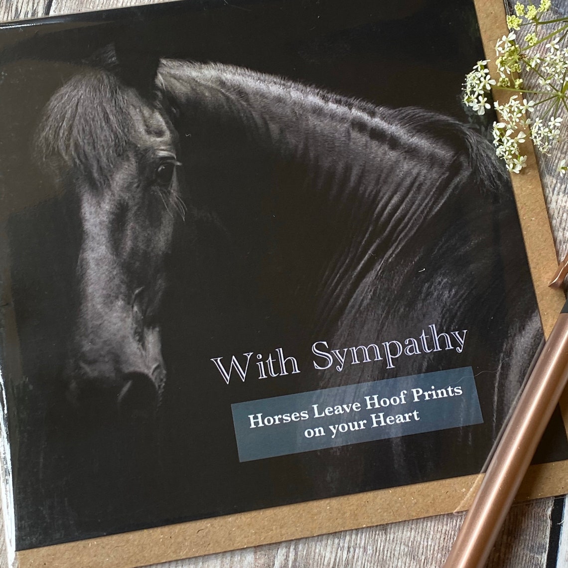 With Sympathy Horse Card- Horse Loss Card-horses Leave Hoof Prints in ...