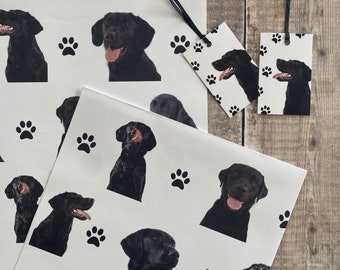 Festive Black Labrador Christmas Wrapping Paper - Etsy