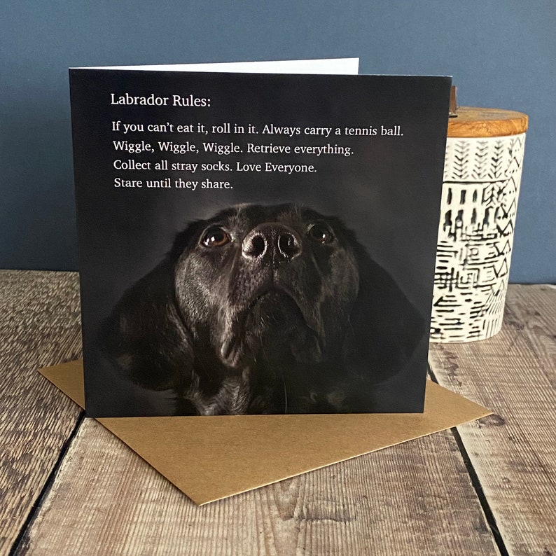 Black Labrador Card, Black Labrador Birthday Card Black Labrador ...
