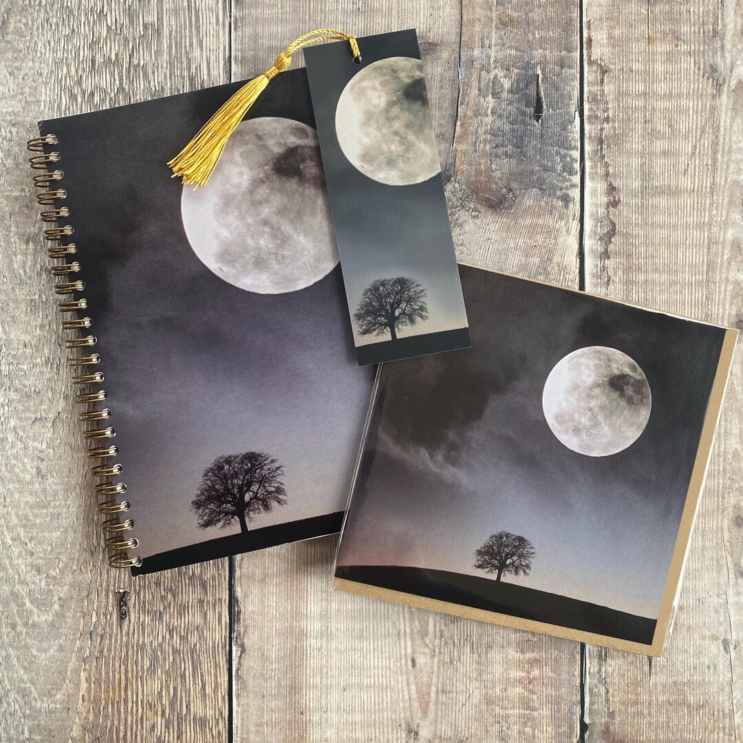 Supermoon Note Book, A5 Note Book, Supermoon Front & Back - Plain Pages ...