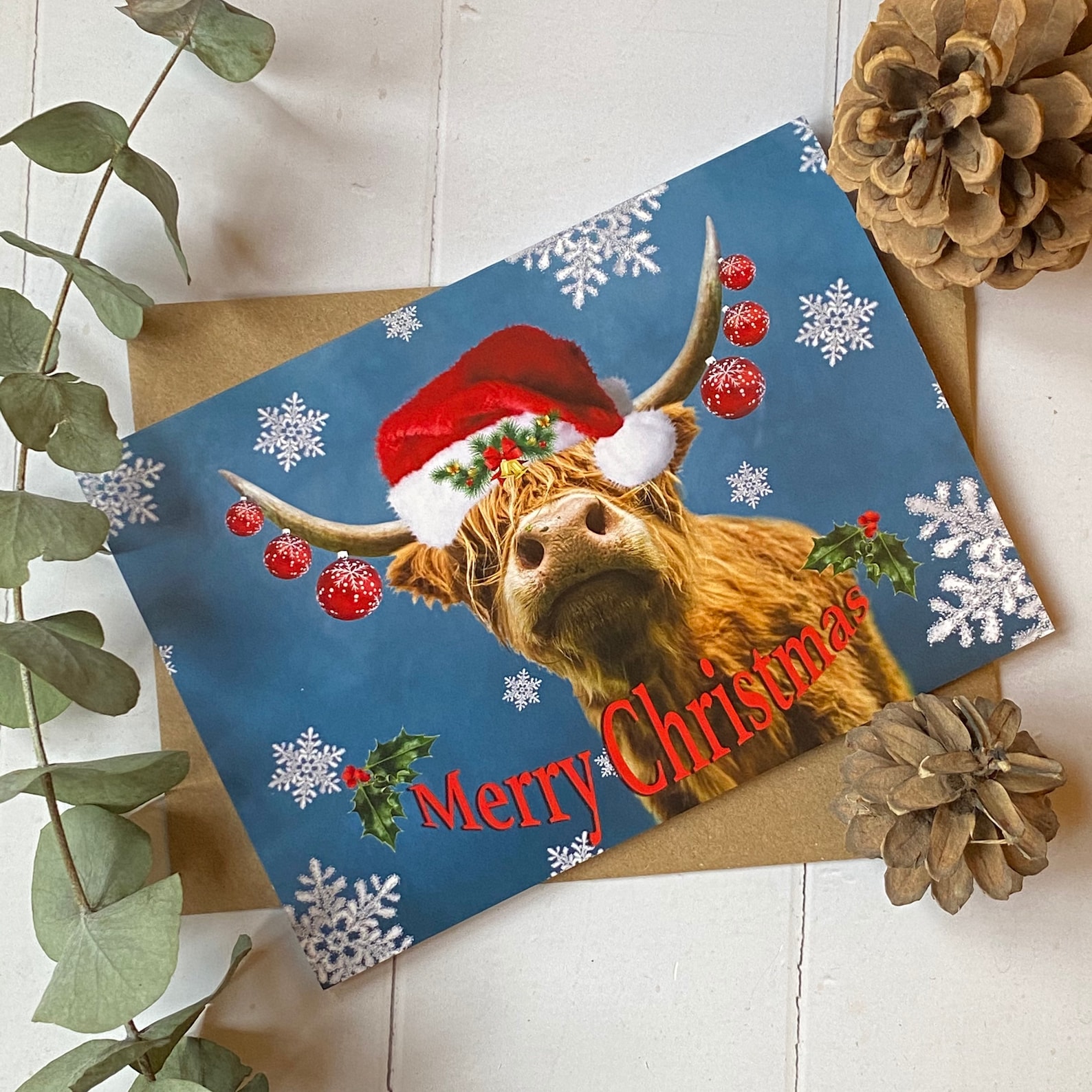 Highland Cow Christmas Card Christmas Highland Cow Card - Etsy