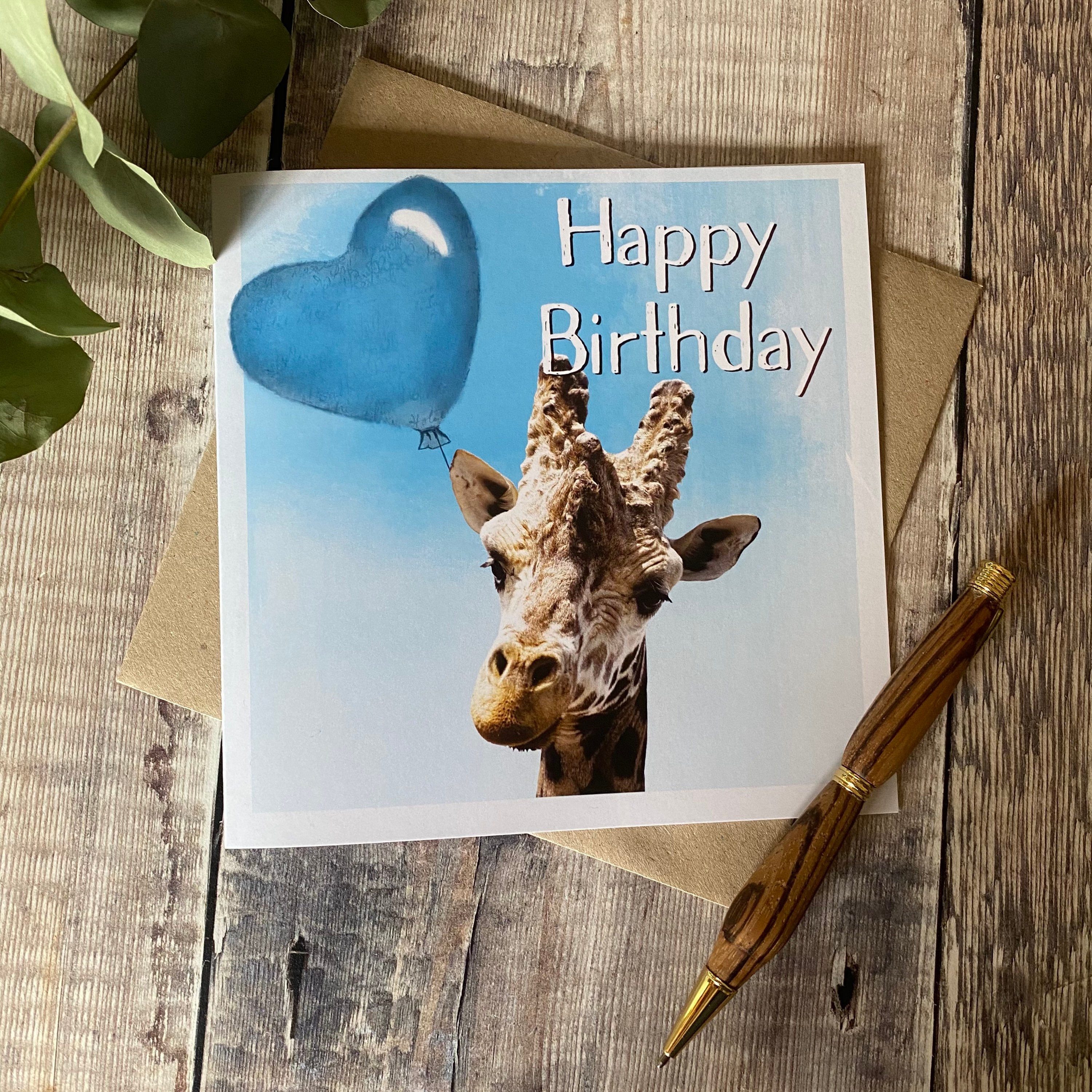 Giraffe Birthday Card Kids Birthday Card Birthday Card for Young Boy ...