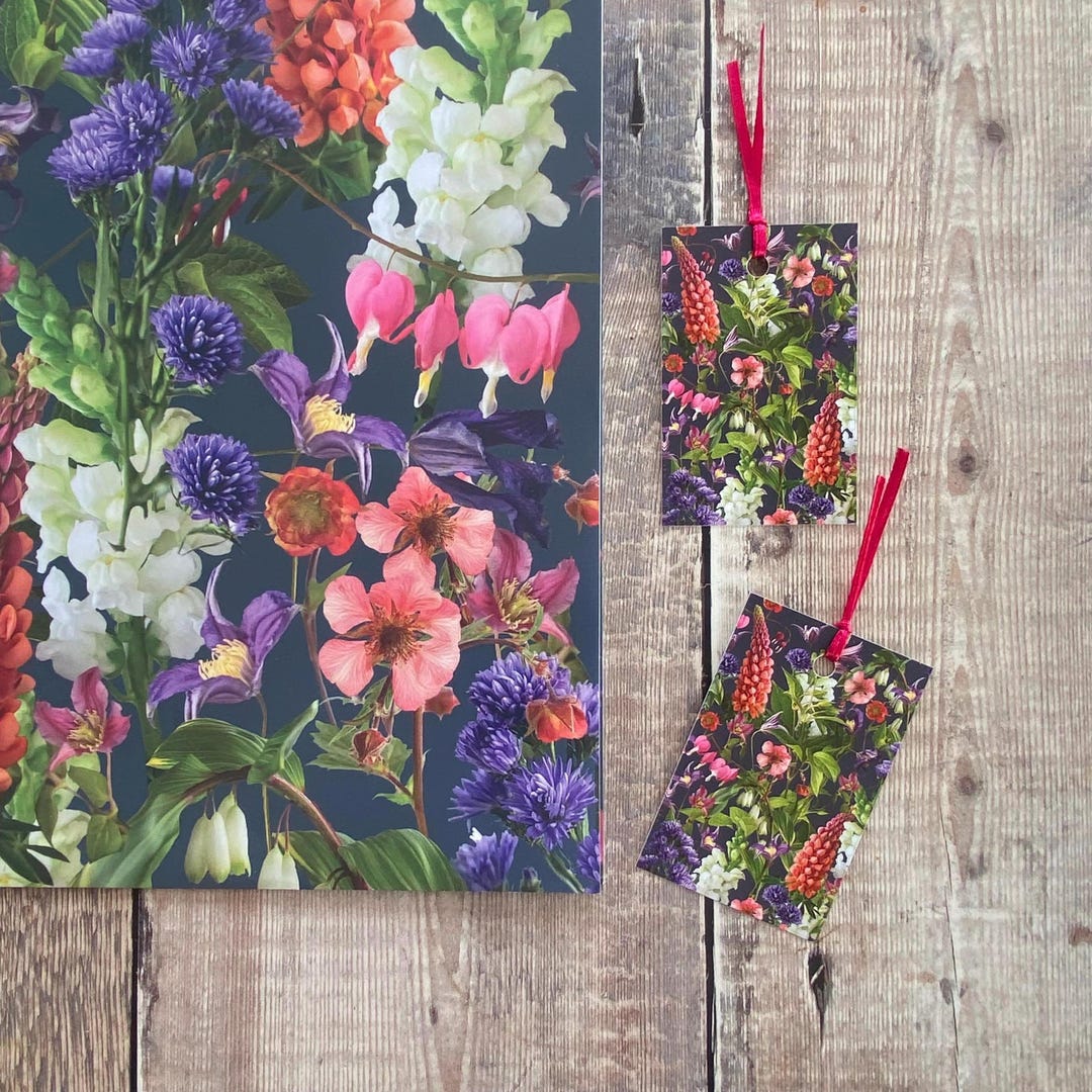 Floral Gift Wrap and Tag Set - Bright Flowery Pretty Wrapping Paper ...