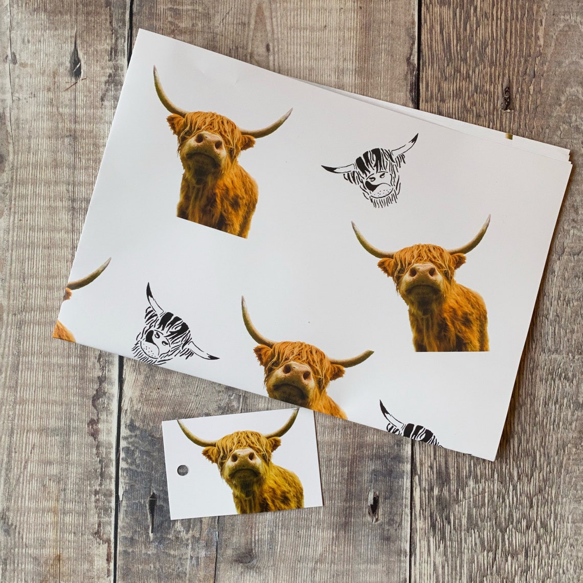 Highland Cow Wrapping Paper Highland Cow Gift Wrap - Etsy