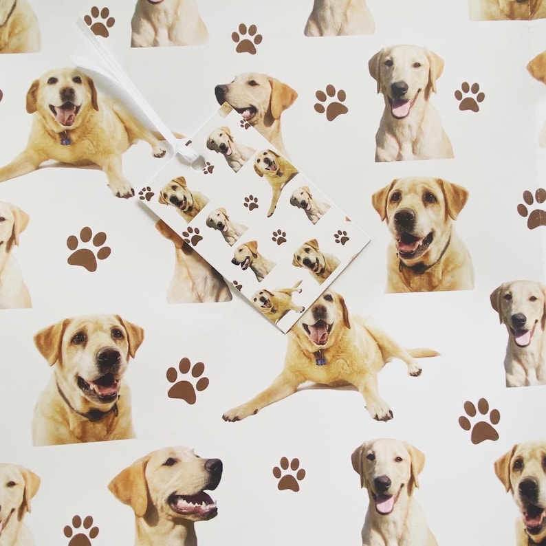 Labrador Gift Wrap and Tag Set Yellow Lab Dog Wrapping Paper - Etsy