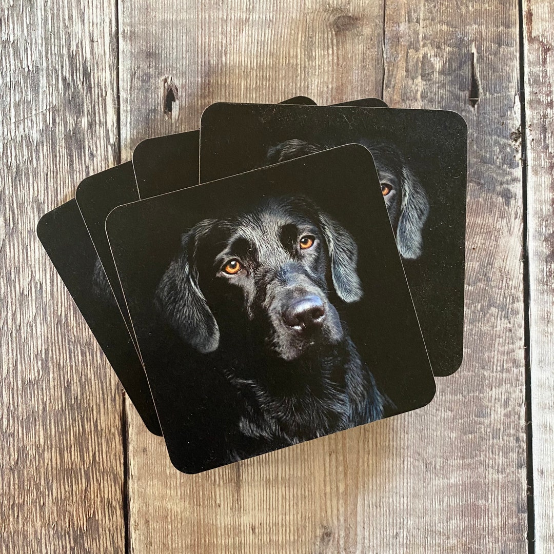 Black Labrador Coaster: Cork-backed Dog Lover Gift - Etsy