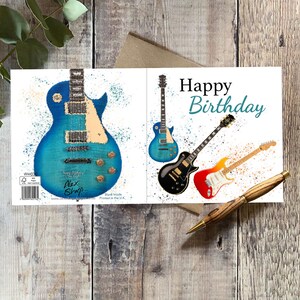Guitar Birthday Card - Happy Birthday Guitar Card - Guitarist Card ...