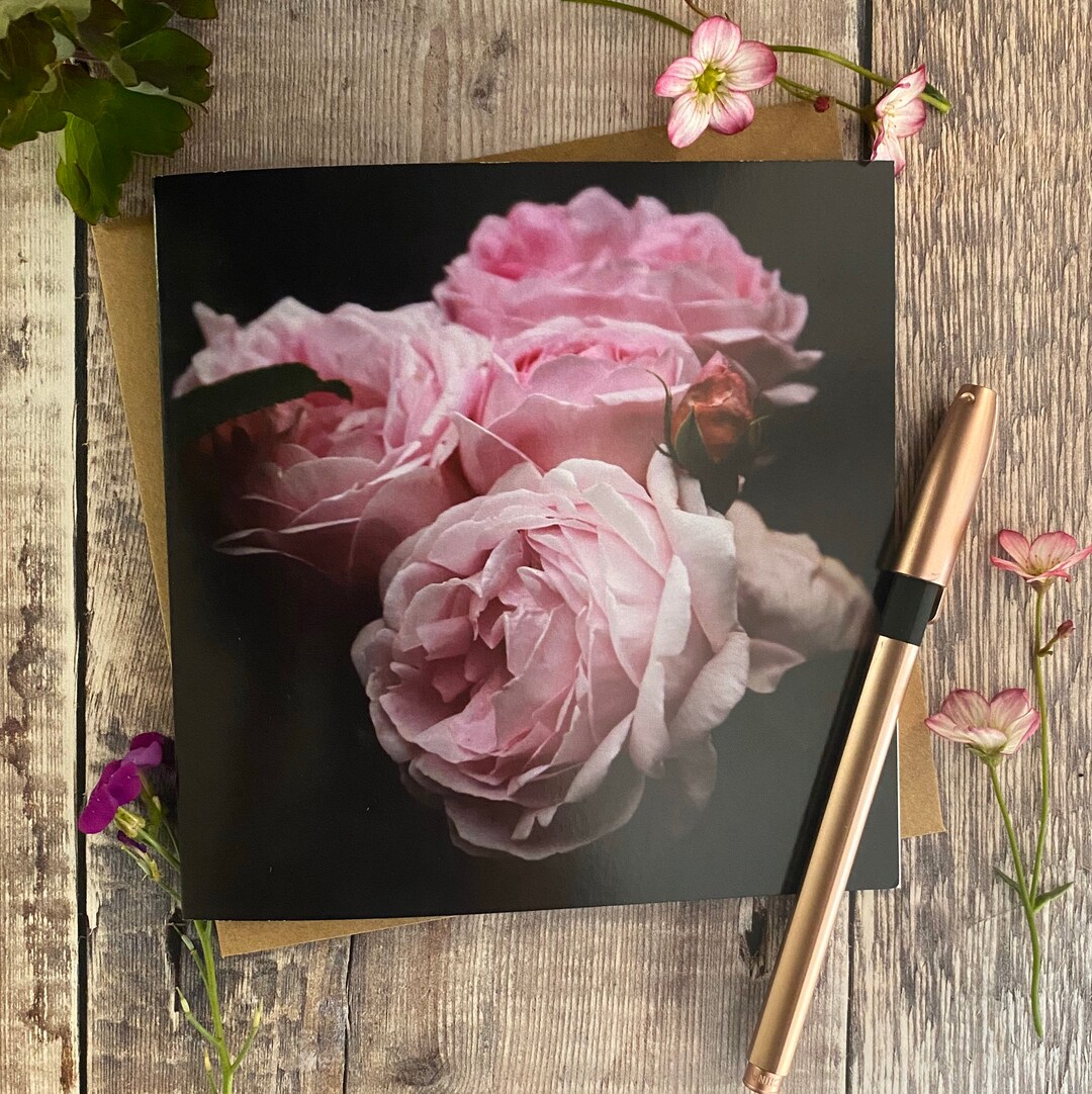 Rose Greeting Card - Flower Card - Pink Rose Greeting Card- Birthday ...