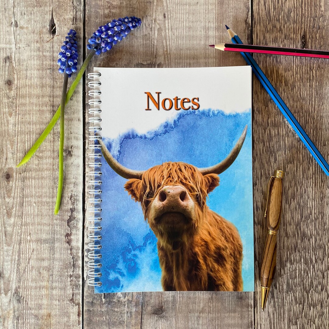 Notebook With Highland Cow Images on Front and Back A5 Notebook - Etsy