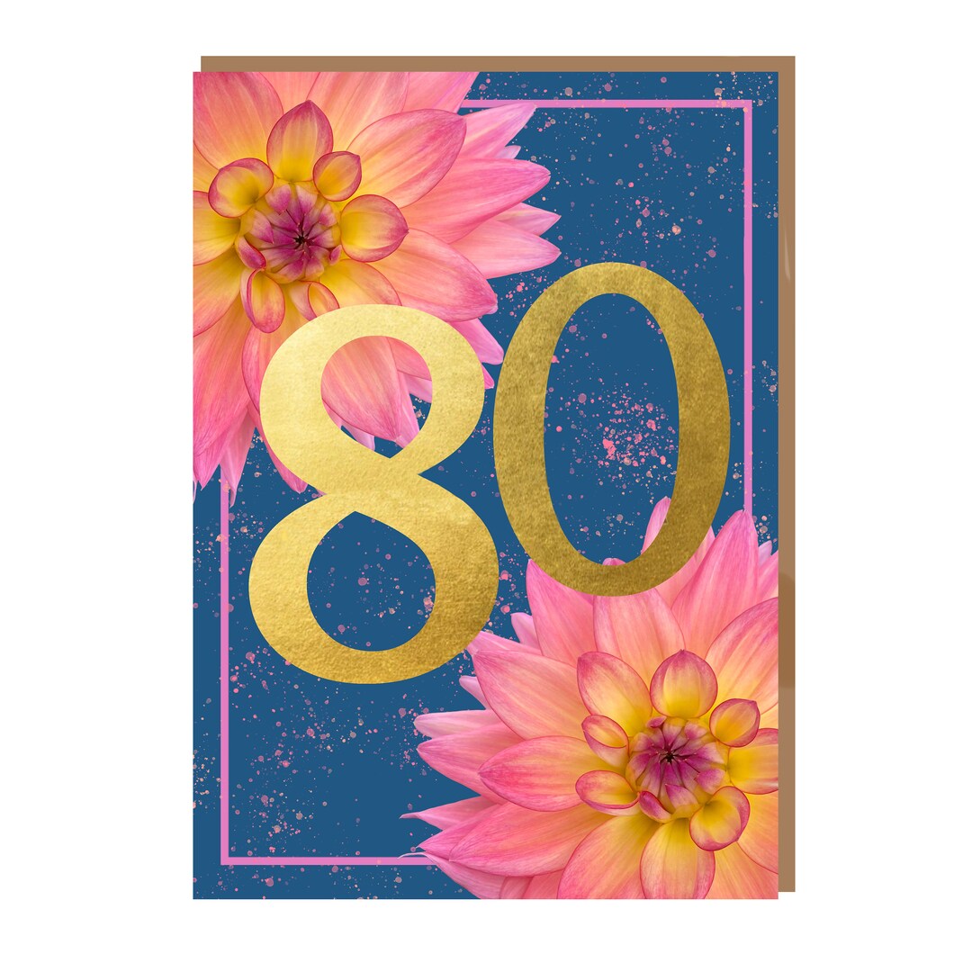 80th Birthday Card - 80 CARD - 80 Floral Birthday Card for Nan - 80th ...