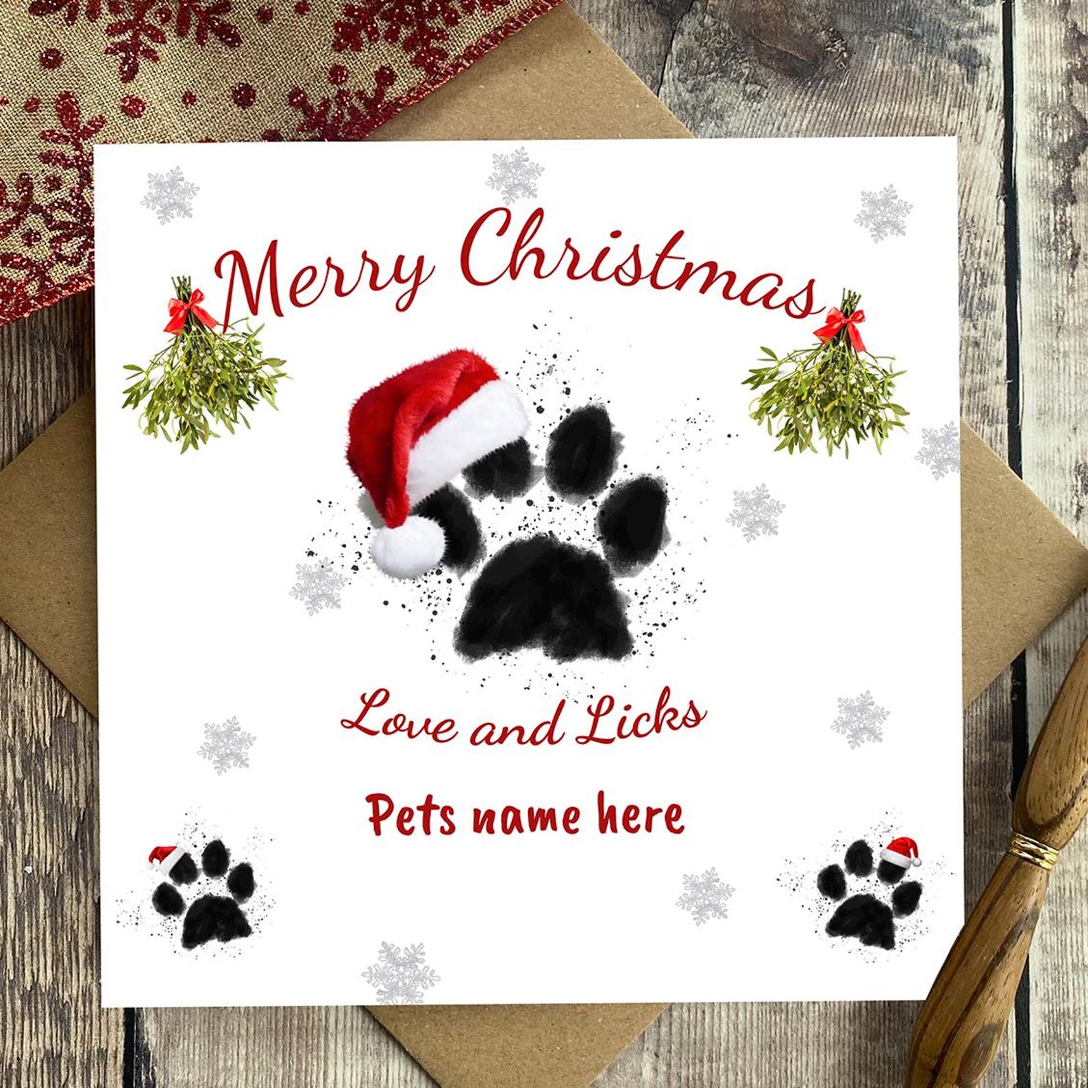 Personalised Dog Christmas Card: Christmas Card From or to the Dog ...