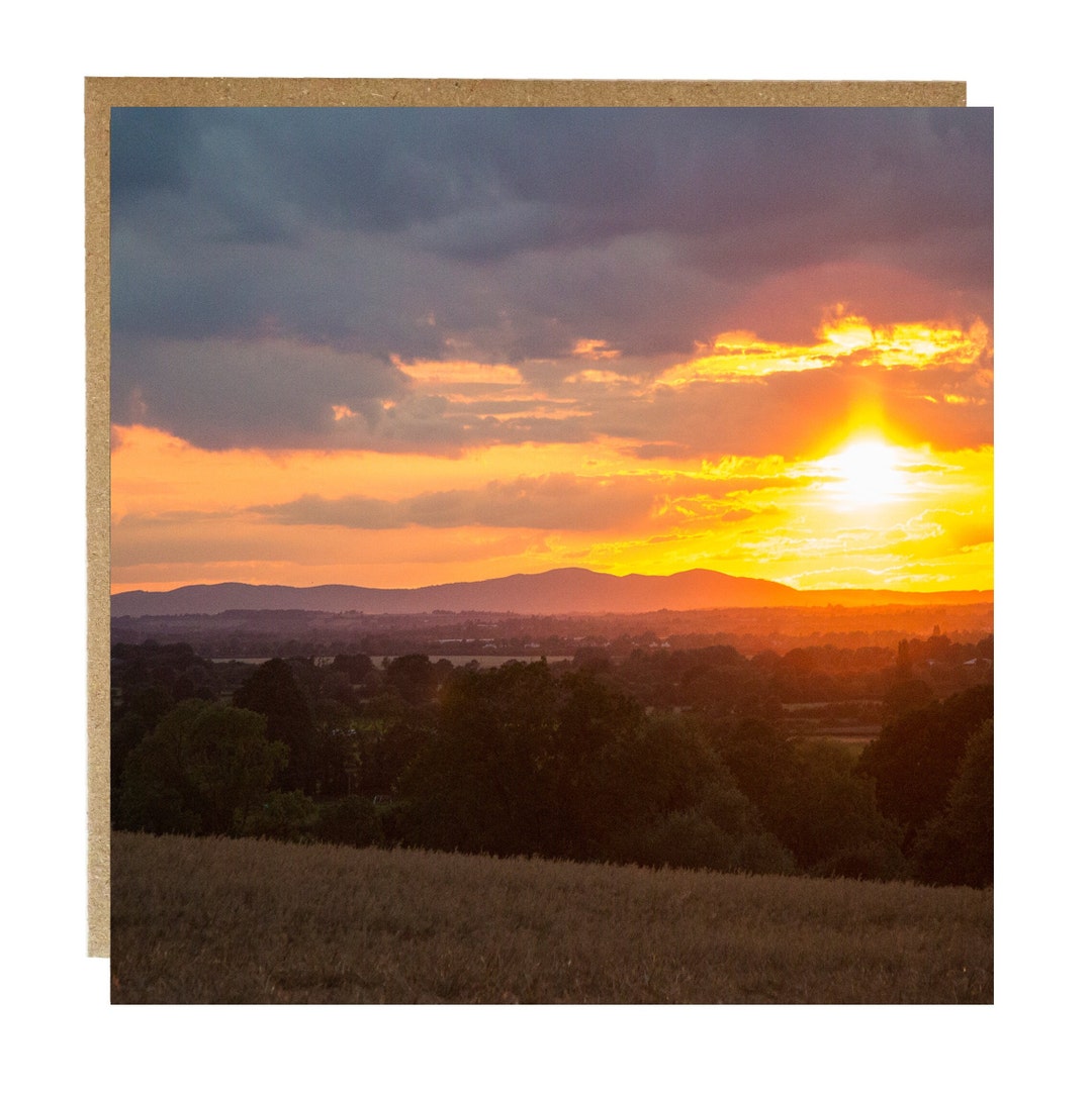 Buy Sunset Over the Malvern Hills Sunset Blank Card Sunset Birthday ...