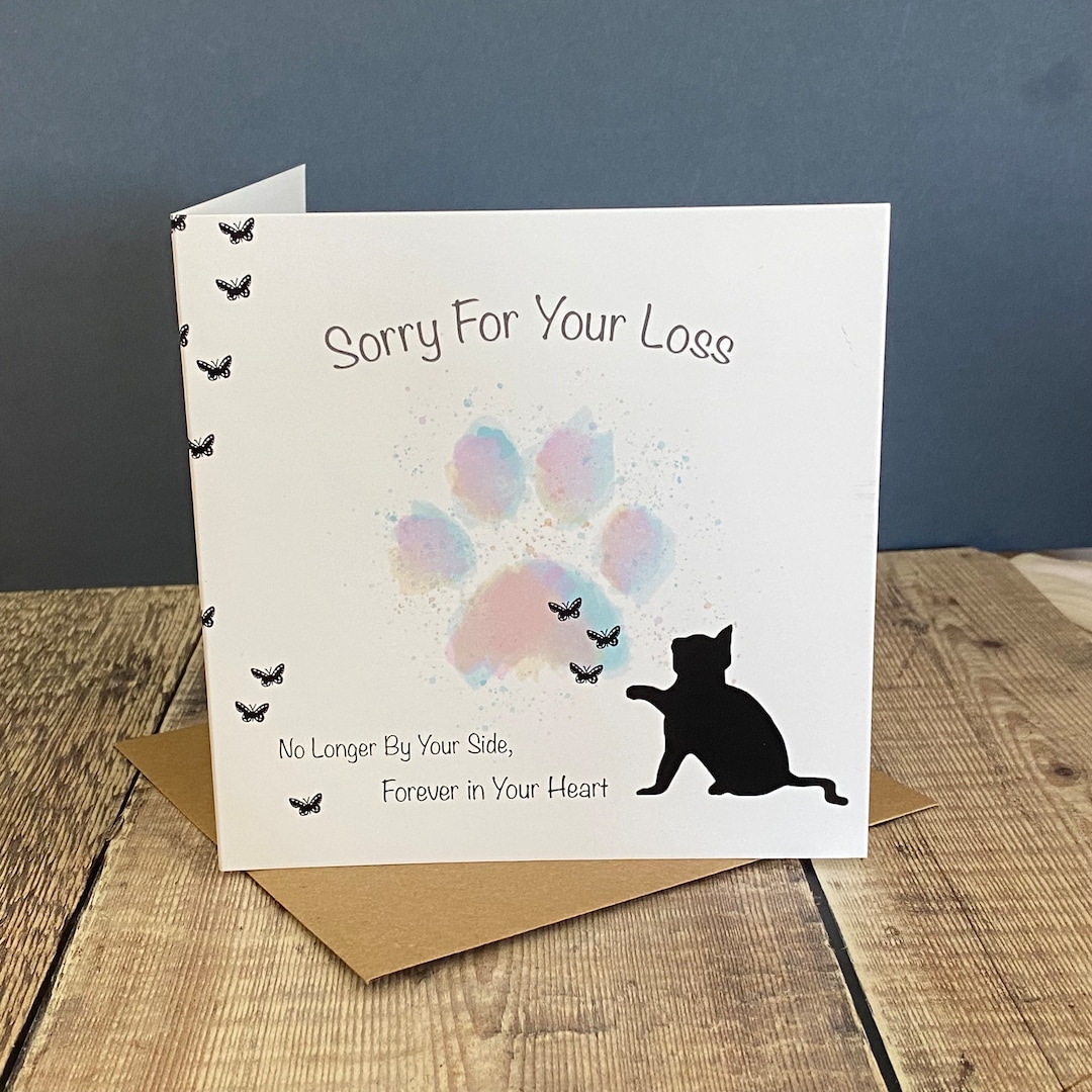 With Sympathy for the Loss of Your Cat Card Cat Loss - Etsy