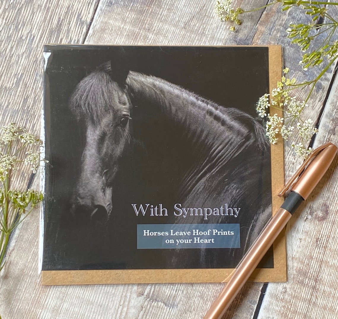 With Sympathy Horse Card- Horse Loss Card-horses Leave Hoof Prints in ...