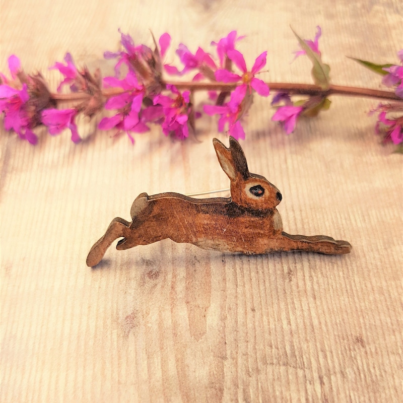 Hare Pin - Etsy UK