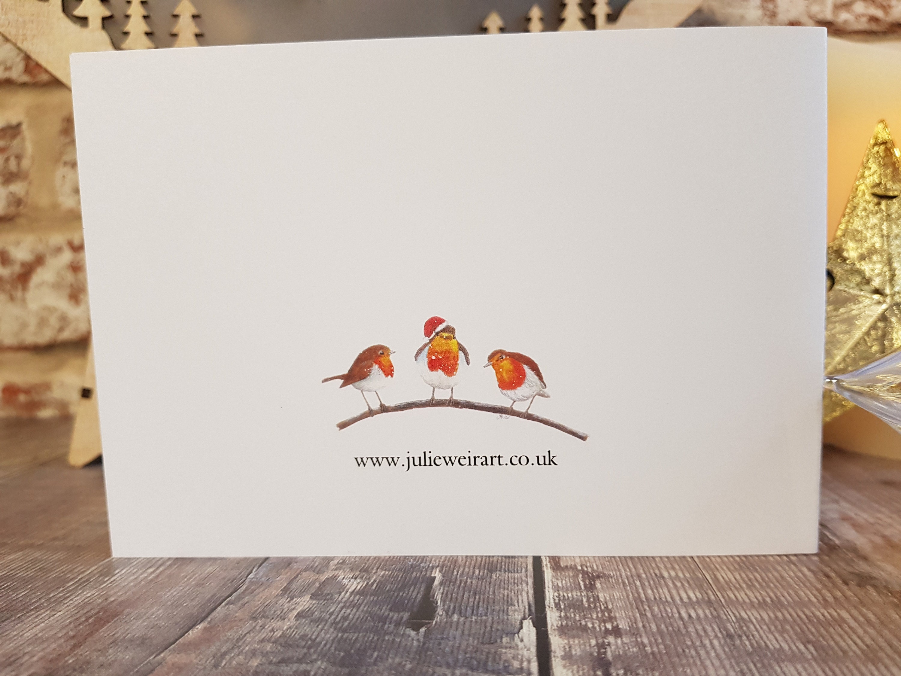 Robin Christmas Card 3 Robins Robins on Branch Winter Card Winter Robin ...