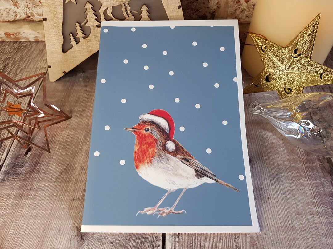 Robin Notebook Size A5 Robin Journal Winter Robin - Etsy