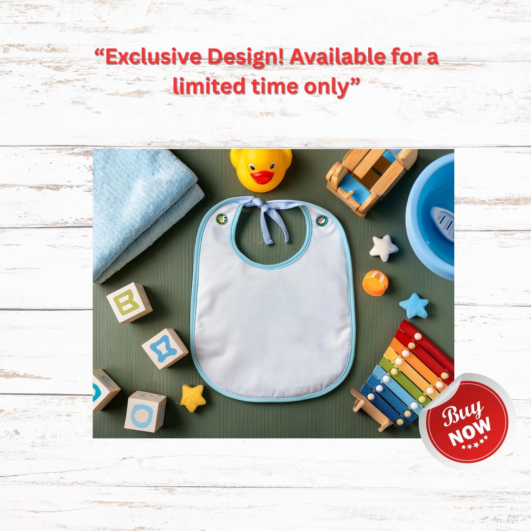 Baby Bib & Toys Flat Lay Mockup Template for Canva - Digital Product ...