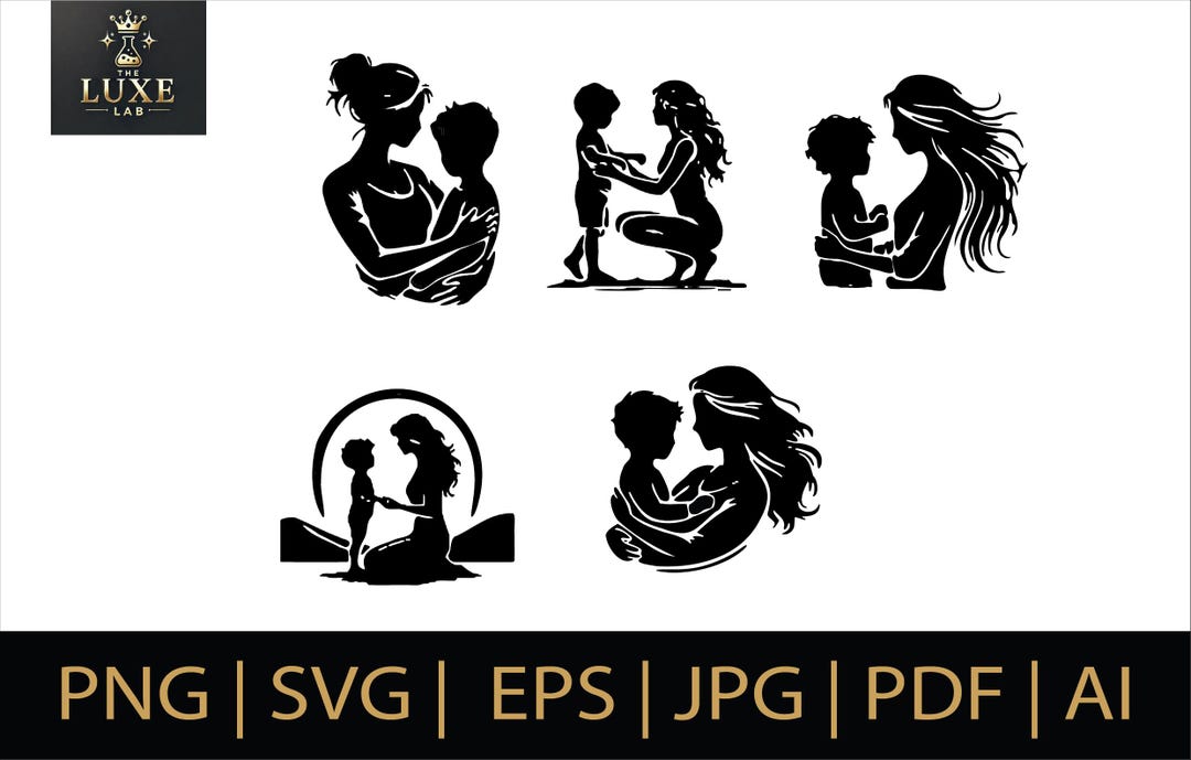 Mother and Child SVG Cut File for Cricut & Silhouette: Heartwarming ...