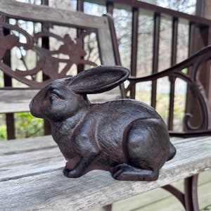 Large Heavy Cast Iron Sitting Rabbit Heavy Big Bunny - Etsy