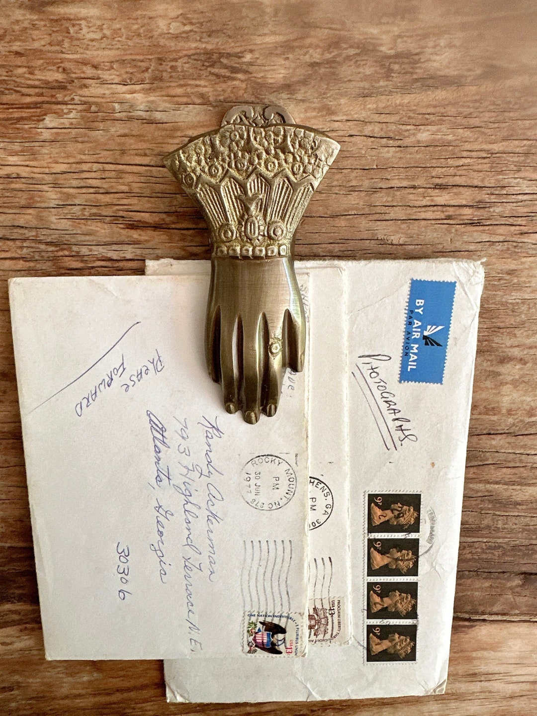 Solid Brass Hand Clip Lrg/med Wall Clip, Calendar Holder, Book Clip ...