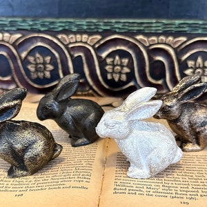 Color Small Cast Iron Rabbit, Easter Bunny, Vintage Rabbit Sculpture - Etsy