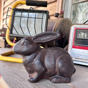 Large Heavy Cast Iron Sitting Rabbit Heavy Big Bunny - Etsy